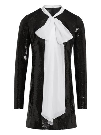 Giambattista Valli Paillettenkleid mit Schleifenkragen - Schwarz