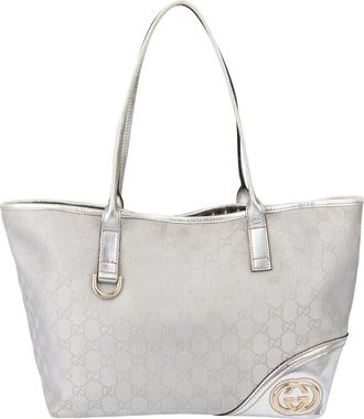 Gucci Crossbody Bags - Gucci Silver GG Monogram Abbey Handbag - Gr. unisize - in Silber - f&uuml;r Damen
