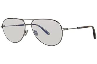 Tom Ford FT 5829-B 008 Lunettes de vue Shiny Dark Gunmetal, logo T/Blue Block Le, Gris acier fonc&eacute; brillant, logo &laquo; T &raquo; / verres bleus, 57/14/145