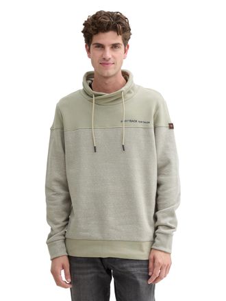 Tom Tailor Herren Sweatshirt mit hohem Kragen, 15615 - Prairie Grass Green, XXL