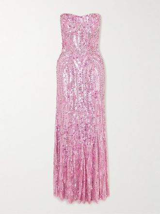 Jenny Packham Robe Du Soir Bustier En Tulle &Agrave; Ornements Euphoria - Rose