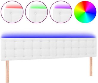 vidaXL Led Kopfteil Wei&szlig; 180x5x78/88 cm Kunstleder Vidaxl