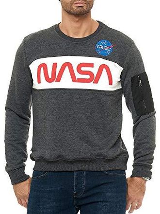 Red Bridge Sweat-Shirt avec Le Design de la NASA Pull pour Hommes Gris M