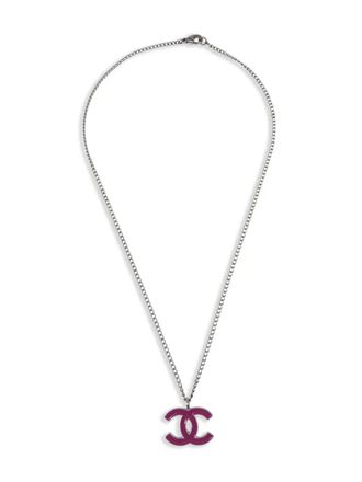 Chanel collier à pendentif logo CC (2004) - Argent