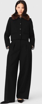 Maje Kurzjacke Mit Abnehmbarem Kragen - Schwarz - Maje