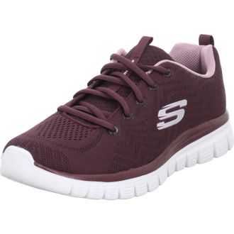 Skechers Damen Graceful Get Connected Sneaker, Wine Mesh/ Lavender Trim, 42 EU
