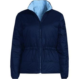 Lands End Daunen-Wendejacke WANDERWEIGHT Verstaubar Ultraleicht, Damen, Gr&ouml;&szlig;e:56-58 plus, Blau, Nylon, by Lands End