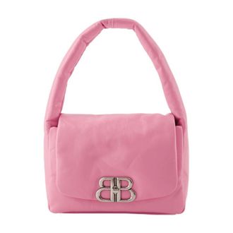 Balenciaga Womens Monaco Sling S Shoulder Bag Pink Calfskin