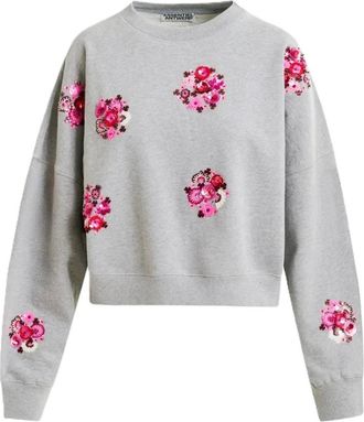 Essentiel Femme, Pulls, Gris, Taille: 40 FR Pull &agrave; Paillettes Florales