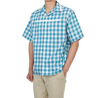 Prada Mens Blue Cotton Pattern Shirt