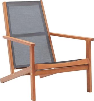 vidaXL Vidaxl - Chaise de jardin Gris Bois deucalyptus solide et textil&egrave;ne
