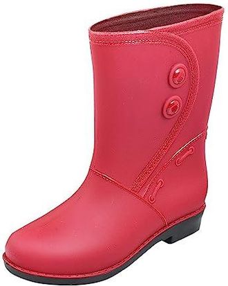 Generic Bottes dext&eacute;rieur en caoutchouc pour femme travail imperm&eacute;ables pluie semi-compens&eacute;es s&eacute;curit&eacute; de qualit&eacute; Chaussures Adh&eacute;rence boue/glace Flexibilit&eacute; 