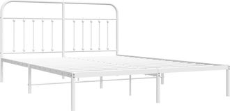 Generic Bettgestell mit Kopfteil aus Metall, Kopfteil für Doppelbett, Rückenlehne für Bett, (schwarz, 120 x 190 cm) (180 x 200 cm)