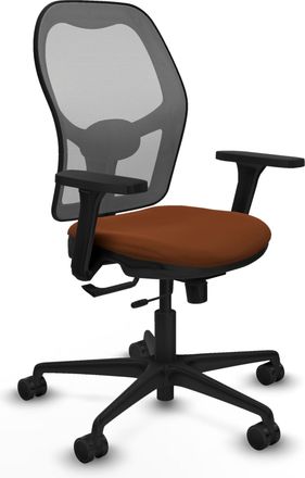 Piqueras y Crespo Drehbarer Schreibtischstuhl mit 3D-Armen, h&ouml;henverstellbare Lendenwirbelst&uuml;tze, ausgestattet mit Syncro/Traslack und injiziertem Schaumstoff, Grau/Bra