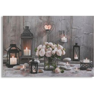 Art for the Home Art for the Home Cosy Kerzen LED Leinwandbilder 60x90cm