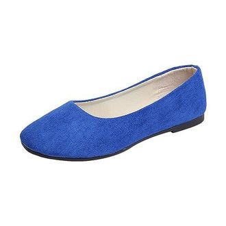 Generic Chaussures d&eacute;t&eacute; pour femme - Confortables et &eacute;l&eacute;gantes - Antid&eacute;rapantes - Couleur unie - &Agrave; enfiler - Plates - Confortables - Pour la plage, bleu, 36 E