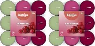 Bolsius Bolsius - 18 Duft theelichter - Granatapfel - Brenndauer von 3,5 Stunden - Durchmesser 38 mm - Nat&uuml;rliche Extrakte - Enth&auml;lt Veganes Wachs - Ohne Palm