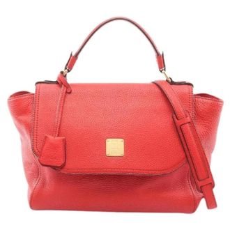 MCM Pre-owned Leather 2way Handbag - Femme - Pre-owned - Rouge - Taille: ONE Size