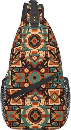 Generic Casual Sacoche Bandouliere Motifs ethniques g&eacute;om&eacute;triques tribaux navajos et azt&egrave;ques Sling Sac &agrave; Bandouli&egrave;re Mode Cross Body pour Cyclisme Camping Voy