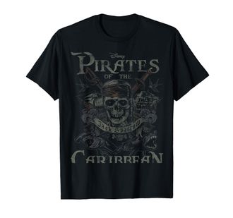 Disney Pirates Of The Caribbean Skull Jack Sparrow T-Shirt