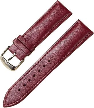 Generic Universal-Armband aus glattem Leder, 14-22 mm, rosa/blau/braun/lila/schwarz/weiß, atmungsaktives Armband, Quarzuhr