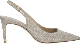 Stuart Weitzman Femme, Chaussures, Gris, Taille: 38 1/2 EU Power Slingback 75