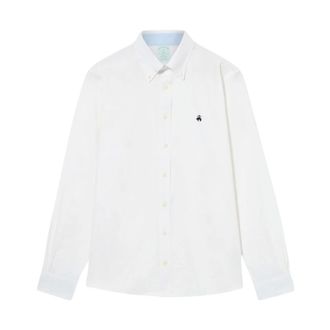 Brooks Brothers Homme, Chemises, Blanc, Taille: 2XL Chemise Oxford Coupe Slim Non-Iron Boutonn&eacute;e