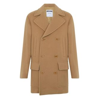 Moschino Zweireihiger Mantel aus Wollmischung - - Coats - Herren - Beige - L