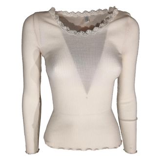 Lisanza Maglia Manica Lunga Con Pizzo - - Knitwear - Damen - Beige - 2XL