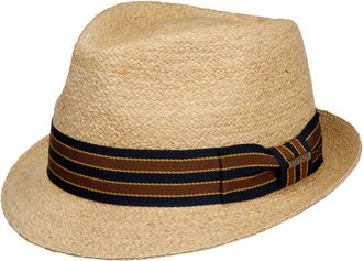 Stetson Yescott Trilby Strohhut Naturfarbener Unifarbener Hut mit UV-Schutz 40 Fr&uuml;hjahr Sommer Damen und Herren Natur XXL (62-63 cm)
