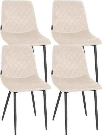 Clp 4er Set Stühle Telde Samt creme