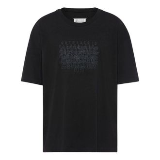 Maison Margiela Homme, Tops, Noir, Taille: L T-shirt Num&eacute;rique en Coton