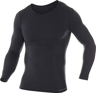 Brubeck sous Vetement Thermique Homme Maillot De Corps Homme Hiver Respirant Laine Mérinos 41% Sportswear Homme Tee Shirt Manche Longue Homme Hauts Thermiques