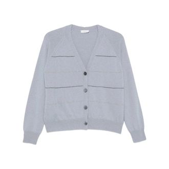 PESERICO V-Ausschnitt Strickjacke - - Knitwear - Damen - Blau - L