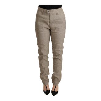 Cycle Femme, Pantalons, Beige, Taille: W30 Pantalon Baggy Beige avec Détails de Logo