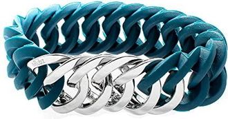 The Rubz TheRubz Pulsera 100181 Azul Silicona Acero Inoxidable Plateado Acero/Silicona, taille unique, M&eacute;tal non pr&eacute;cieux, No Gemstone