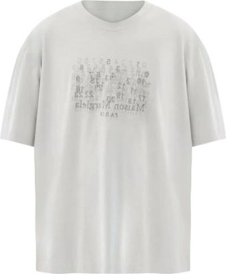 Maison Margiela Homme, Tops, Gris, Taille: M T-shirt Num&eacute;rique en Coton