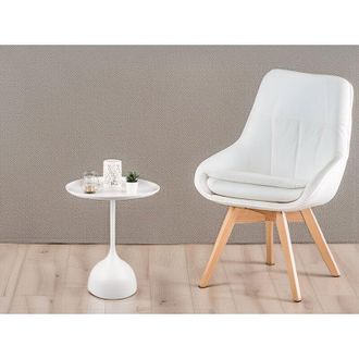 Mirrors and More Mirrors And More - Beistelltisch mona rund aus Metall in Weiß Höhe 59,5cm