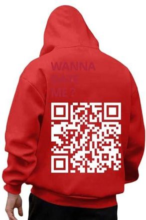 Generic Pull &agrave; capuche &agrave; manches longues et poche pour la Saint-Valentin 2026 - Couleur unie - Pour homme et femme, Rouge, 3XL