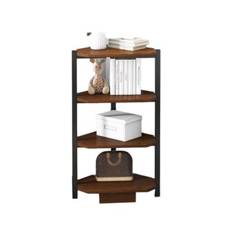 Generic 3/4/5-stufiges Eck-B&uuml;cherregal, Eck-Aufbewahrungsregal, hohes, schmales B&uuml;cherregal im offenen Stil, geeignet for Wohnzimmer, Schlafzimmer und Arbeits