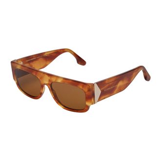 Victoria Beckham Rechteckige Acetat-Sonnenbrille mit UV-Schutz - - Accessories - Damen - Braun - ONE SIZE