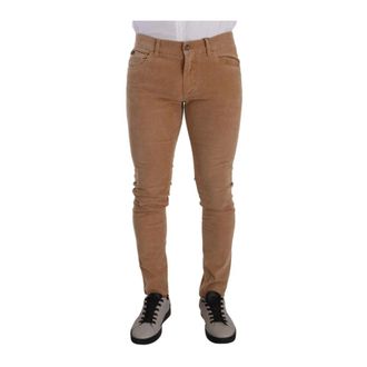 Dolce & Gabbana Homme, Jeans, Brun, Taille: M Jean Skinny en Velours C&ocirc;tel&eacute;