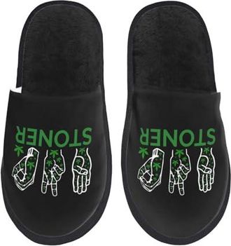 Generic Pantoufle Maison D&eacute;fonceur De Cannabis Hiver Pantoufles Doux Hiver Chaussures Chaudes Confortable Chaussons Maison Pour Maison Voyages Camping L