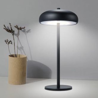 Lixada Lixada Lampe de table LED sans fil - Intensit&eacute; variable et rechargeable avec USB C - Lampe de bureau ronde en forme de champignon et de chevet - En m&eacute;