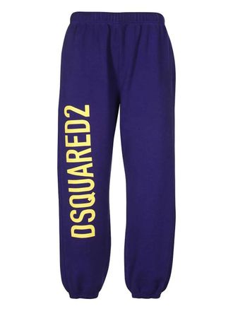 Dsquared2 pantalon de jogging en coton à logo imprimé - Violet