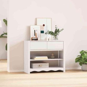 vidaXL Table console Blanc 89.5 x 37 x 73 cm Bois massif en pin Vidaxl
