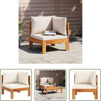 vidaXL Gartenm&ouml;bel mit Kissen - Garten-Ecksofa mit Kissen Massivholz Akazie