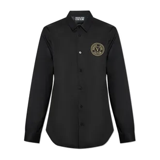 Versace Jeans Couture Hemd mit gesticktem Logo - - Shirts - Herren - Schwarzk - XL
