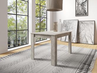 Byliving Esstisch Nepal/Moderner Küchentisch in Beton-Optik/Großer Tisch / 120 x 80, H 75 cm