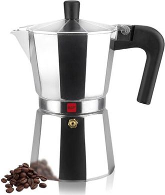 Magefesa Kenia - Espressokocher 12 Tassen, Emailliertes Aluminium, Komfortable Handhabung, Für Gas, Glaskeramik- und Elektroherde, NICHT FÜR INDUKTION GEEIGNET
